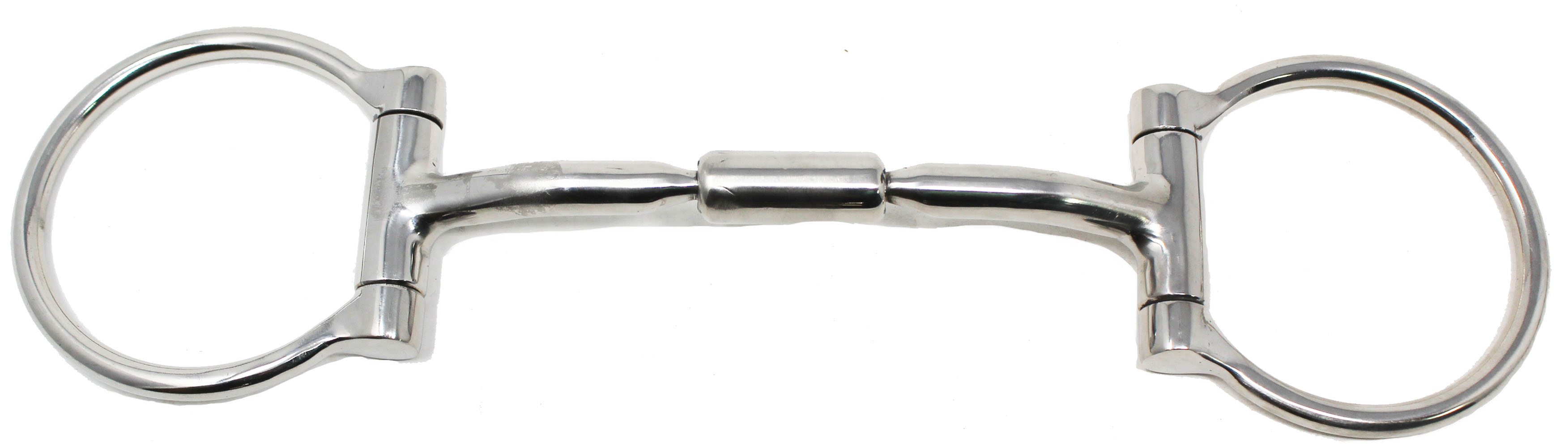 SS Straight Roller 5" Mouth Snaffle D-ring Training Horse Bit Tack ...