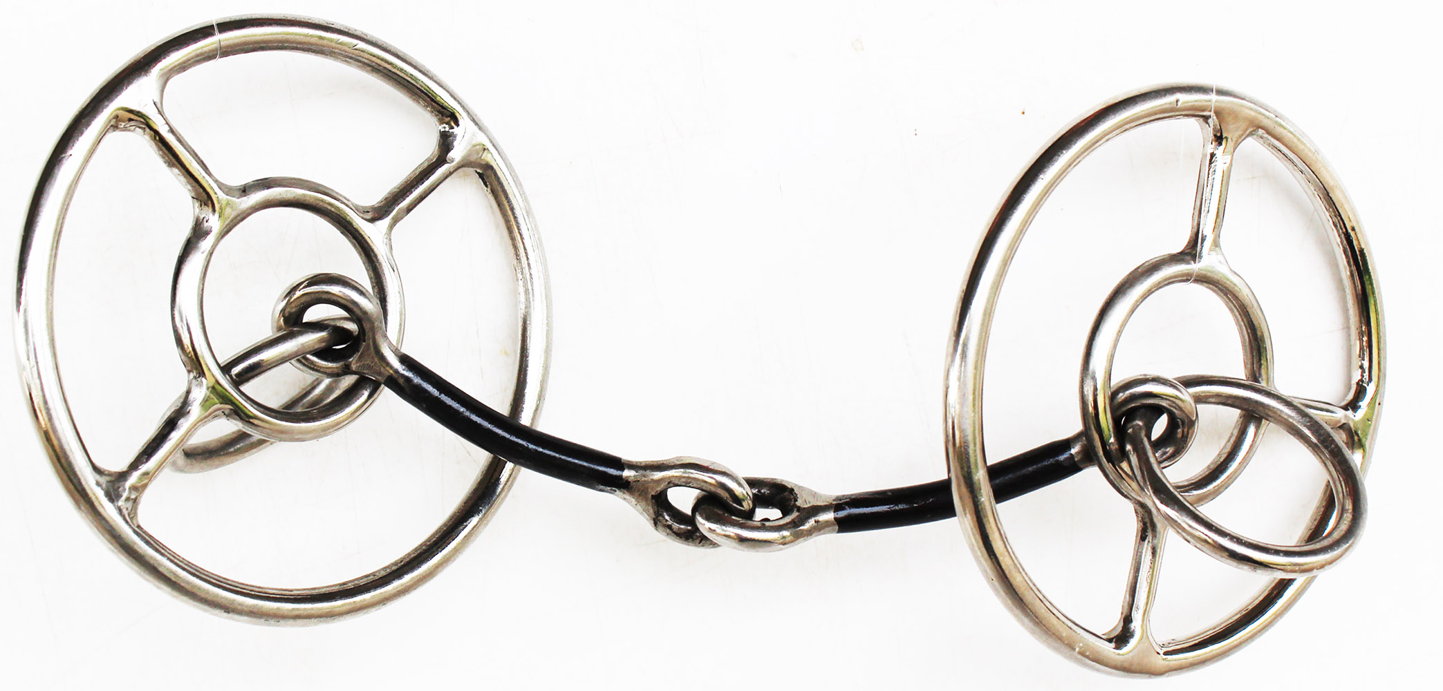 Horse Western 4.5" Mouth Double Ring Single Joint Sweet Iron Snaffle ...