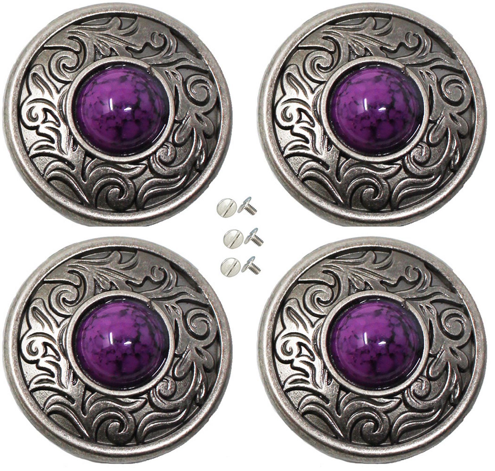4 Screw Back Conchos Western Saddle Bridle Tack 1-1/4" Conchos Purple ...