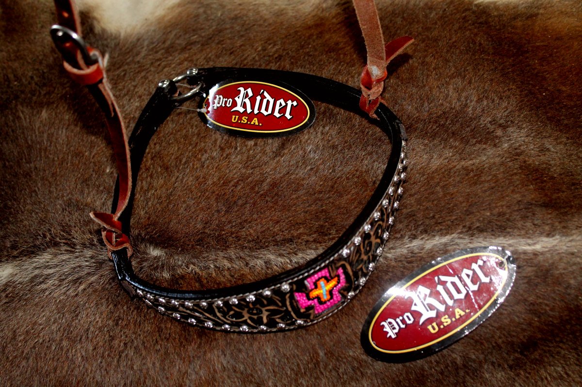 Horse Show Bridle Western Leather Barrel Racing Tack Rodeo Noseband ...