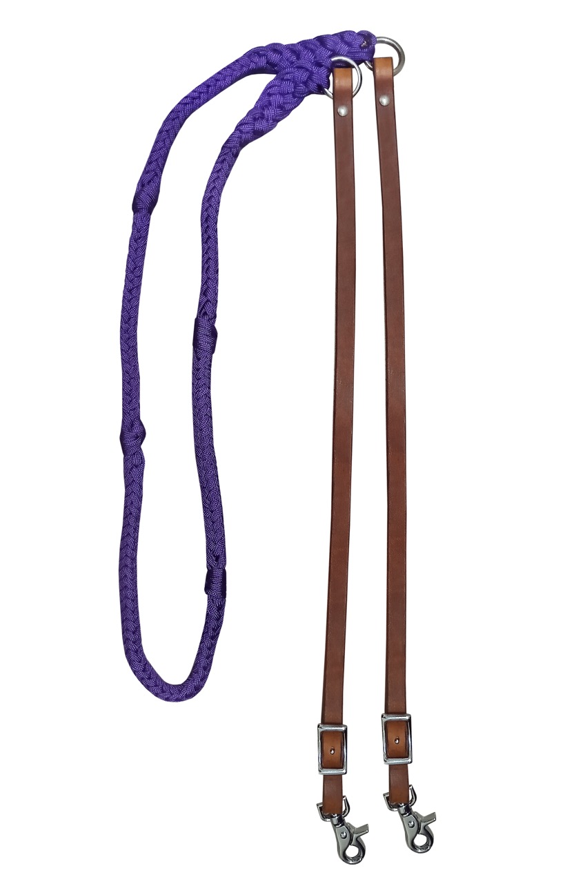 Horse Nylon Hand Braided Roping Knotted Barrel Reins Leather Teal ...