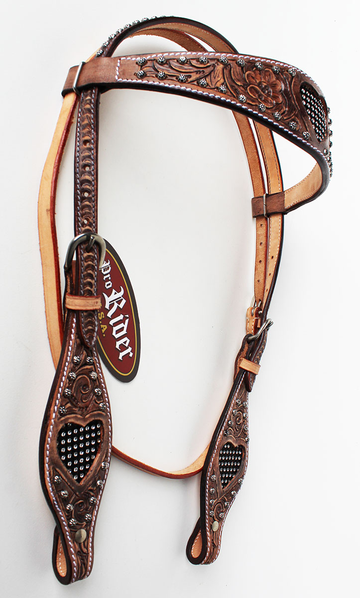 Horse Show Tack Bridle Western Leather Headstall 8597HB for sale online ...