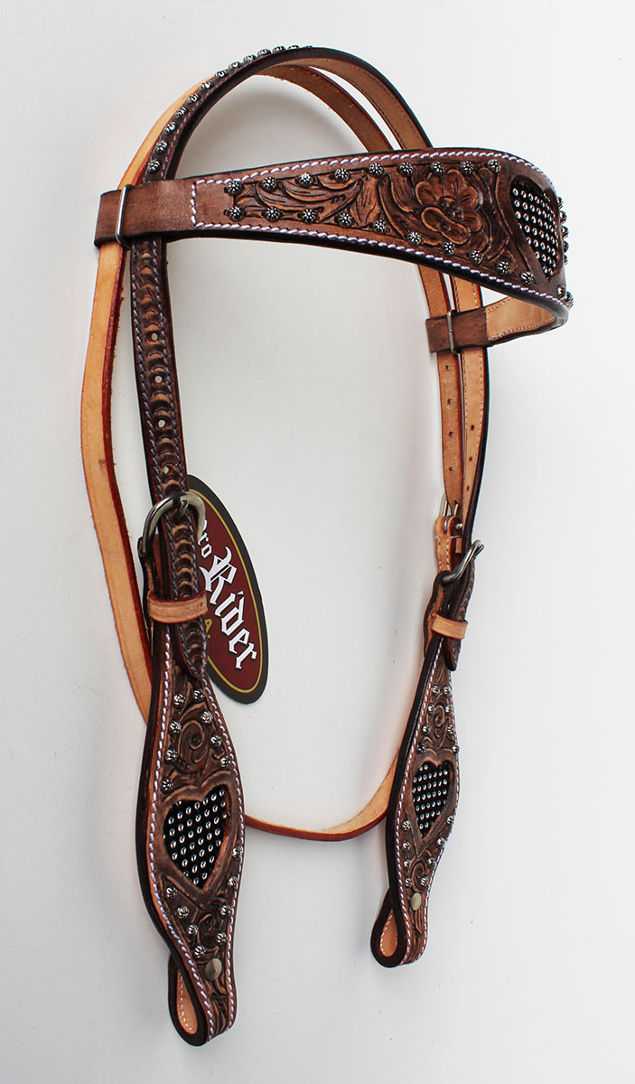 Horse Show Tack Bridle Western Leather Headstall 8597HB for sale online ...